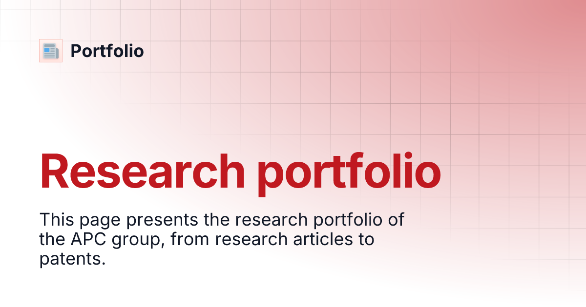 Research portfolio | Portfolio